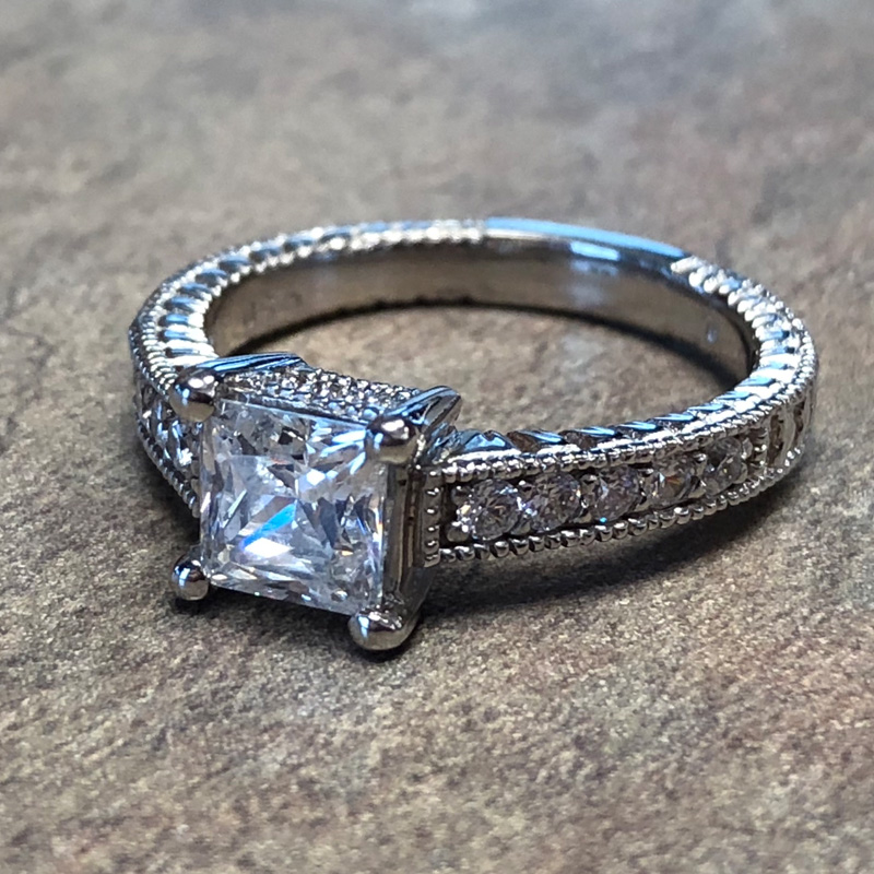 Vintage Princess Cut Engagement Rings